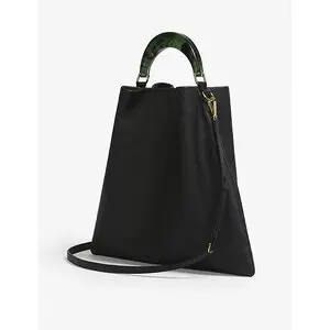 Marni Logo-embossed Leather Top-handle Bag