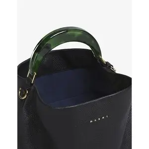 Marni Logo-embossed Leather Top-handle Bag