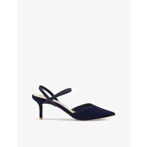 DUNE Suede Slingback Courts - Navy-suede