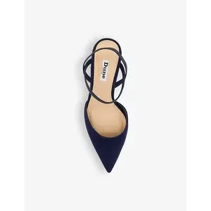 DUNE Suede Slingback Courts - Navy-suede