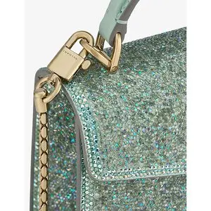 BVLGARI Serpenti Forever Mini Crystal-embellished Suede Top-handle Bag