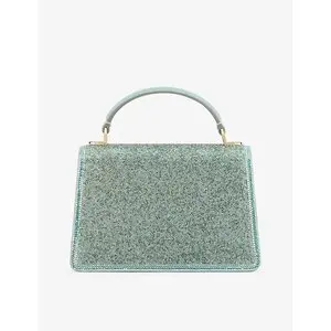 BVLGARI Serpenti Forever Mini Crystal-embellished Suede Top-handle Bag
