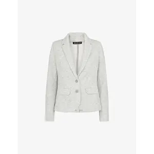 Whistles Slim-fit Single-breasted Cotton-jersey Jacket - Grey