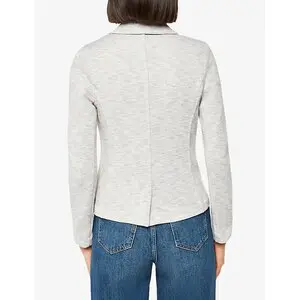 Whistles Slim-fit Single-breasted Cotton-jersey Jacket - Grey