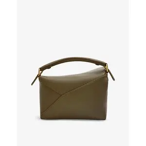 Loewe Puzzle Edge Mini Leather Shoulder Bag - Dark Khaki Green