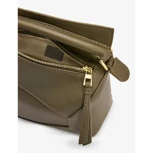 Loewe Puzzle Edge Mini Leather Shoulder Bag - Dark Khaki Green