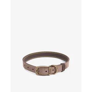 Barbour Leather Dog Collar With Brass Hardware - Brown