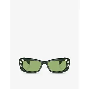 SWAROVSKI Sk6008 Rectangle-frame Sunglasses - Green