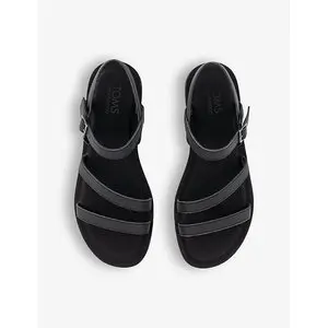 Toms Kira Ankle-strap Leather Sandals - Black