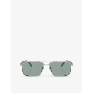 Prada Rectangle Metal Sunglasses - Silver