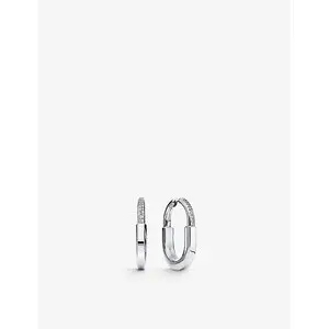 Tiffany & Co. Lock Medium Diamond Hoop Earrings - White Gold