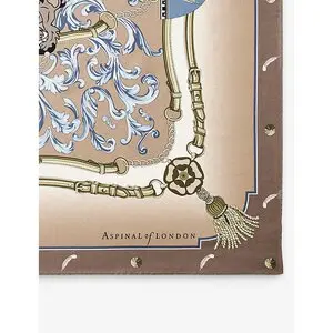 ASPINAL OF LONDON Signature Print Silk Scarf - Latte