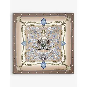 ASPINAL OF LONDON Signature Print Silk Scarf - Latte