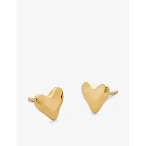 Monica Vinader Heart Shaped Stud Earrings - Yellow Gold