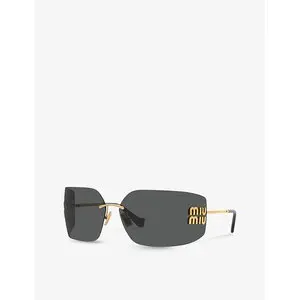 Miu Miu Mu 54ys Square-frame Sunglasses - Gold