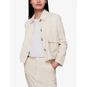 Whistles Boxy-fit Cotton Jacket - Tan