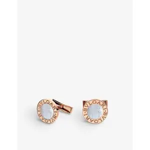 BVLGARI 18ct Rose-gold And Mother-of-pearl Cufflinks - Pink
