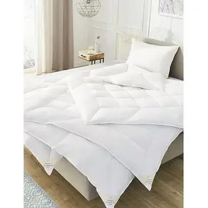 BRINKHAUS Blue Firm Cotton And Goose Feather Pillow