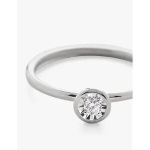 Monica Vinader Solitaire And 0.06ct Lab-grown Diamond Ring - Sterling Silver