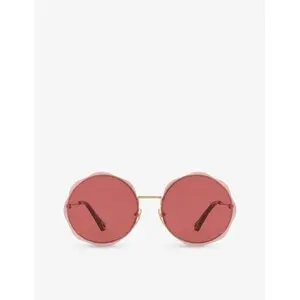 Chloé Ch0202s Metal Round Frame Sunglasses - Gold