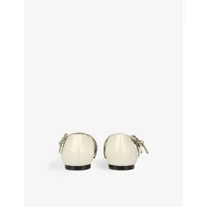Le Monde Beryl Claudia Double-strap Leather Flats - White