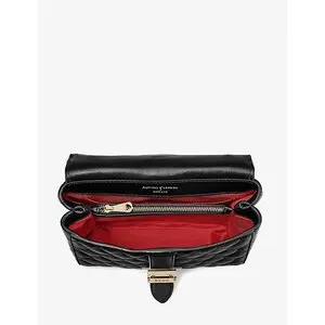 ASPINAL OF LONDON Lottie Quilted Leather Shoulder Bag - Black