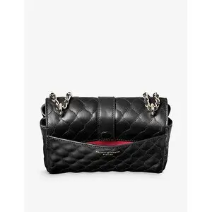 ASPINAL OF LONDON Lottie Quilted Leather Shoulder Bag - Black