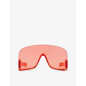 Gucci Gg1631s Irregular-frame Injected Sunglasses - Red