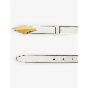 JIMMY CHOO Diamond Leather Belt - Latte/gold