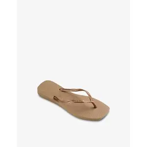 Havaianas Logo-embellished Rubber Flip-flops - Rose Gold
