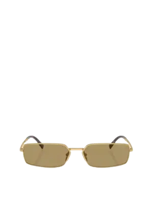 Prada Rectangle-frame Metal Sunglasses - Gold