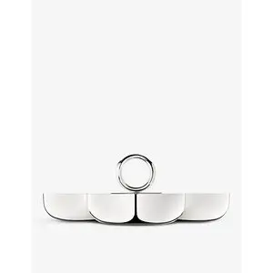 Christofle Vertigo Large Three-bowl Silver-plated Tray