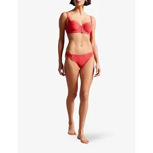 Ted Baker London Shanees Logo-embellished Low-rise Bikini Bottoms 10