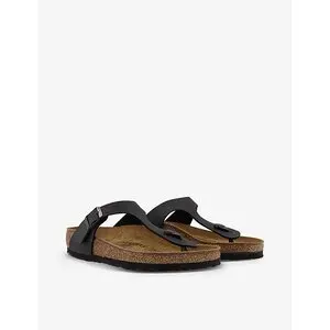 BIRKENSTOCK Branded-hardware Faux-leather Thong Sandals - Black