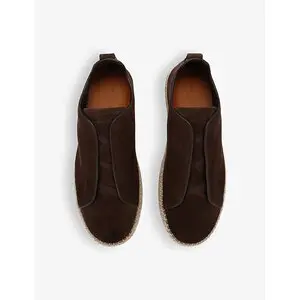 Zegna Triple Stitch Suede Espadrilles