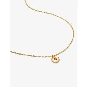 Monica Vinader Birthstone Ruby Pendant Necklace - Yellow Gold