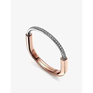 Tiffany & Co. Lock 18ct Rose And White-gold And 1.08ct Diamond Bangle - Rose Gold