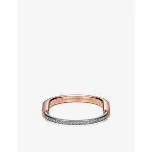 Tiffany & Co. Lock 18ct Rose And White-gold And 1.08ct Diamond Bangle - Rose Gold