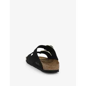 BIRKENSTOCK Arizona Big-buckle Two-strap Leather Sandals - Black Nubuck