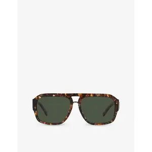 Dolce & Gabbana Pilot-frame Acetate Sunglasses - Brown