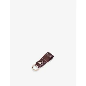 ASPINAL OF LONDON Croc-embossed Leather Loop Keyring - Amazonbrown
