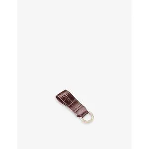 ASPINAL OF LONDON Croc-embossed Leather Loop Keyring - Amazonbrown