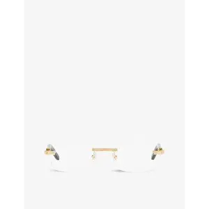 Cartier Ct0286o Rectangular-frame Metal And Horn Glasses