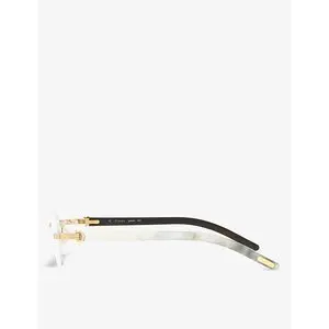 Cartier Ct0286o Rectangular-frame Metal And Horn Glasses