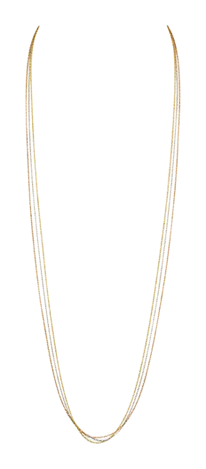 CARTIER Trinity Yellow Gold Triple Chain Necklace