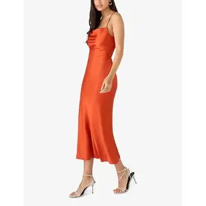 OMNES Riviera Sleeveless Satin Midi Dress