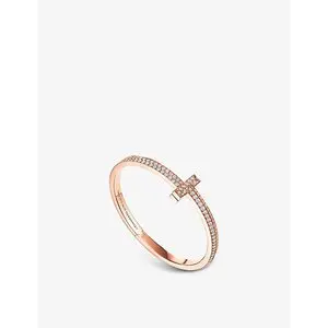Tiffany & Co. T T1 Medium Diamond Bangle - Rose Gold