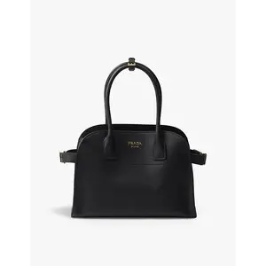 Prada Foiled-logo Leather Top-handle Bag - Black