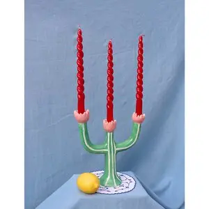 LAETITIA ROUGET Tulip Hand-painted Ceramic Candleholder 28cm