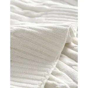 Ralph Lauren Logo-embroidered Cable-knit Cotton Throw 130cm X 180cm